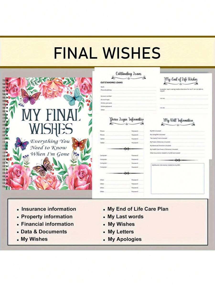 End-Of-Life Care Planner - Guide For Final Arrangements, Workbook ...