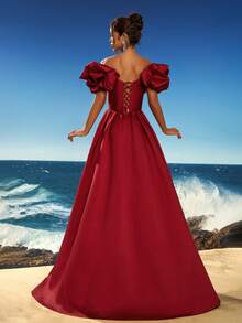 Women Off-Shoulder Simple Casual Formal Evening Dress, Party Dress ...