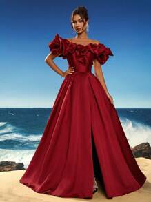 Women Off-Shoulder Simple Casual Formal Evening Dress, Party Dress ...