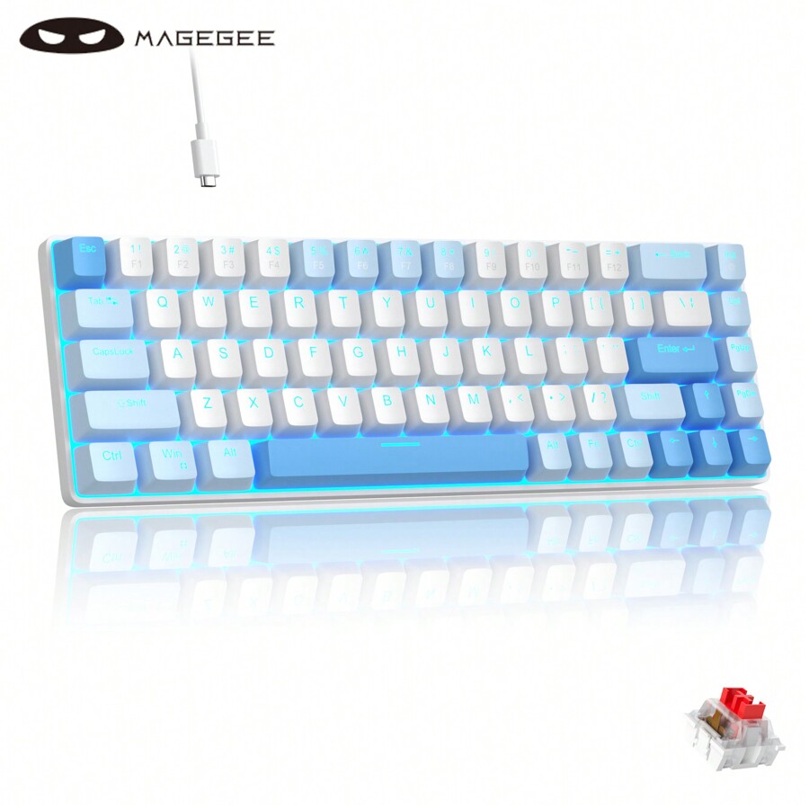 MageGee Portable 60% Mechanical Gaming Keyboard, -Box LED Backlit ...