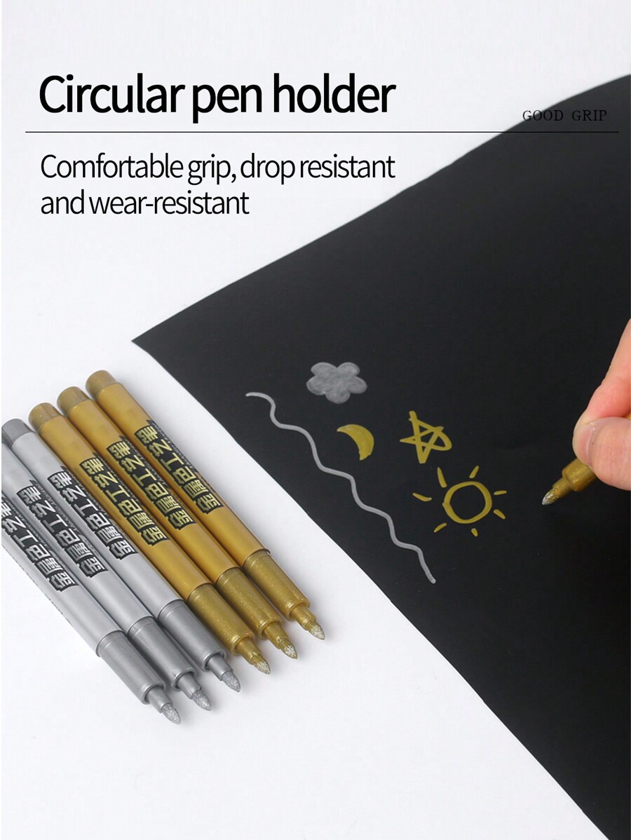 1pc Metallic Color Calligraphy Pen, Waterproof, Odorless, Stackable ...