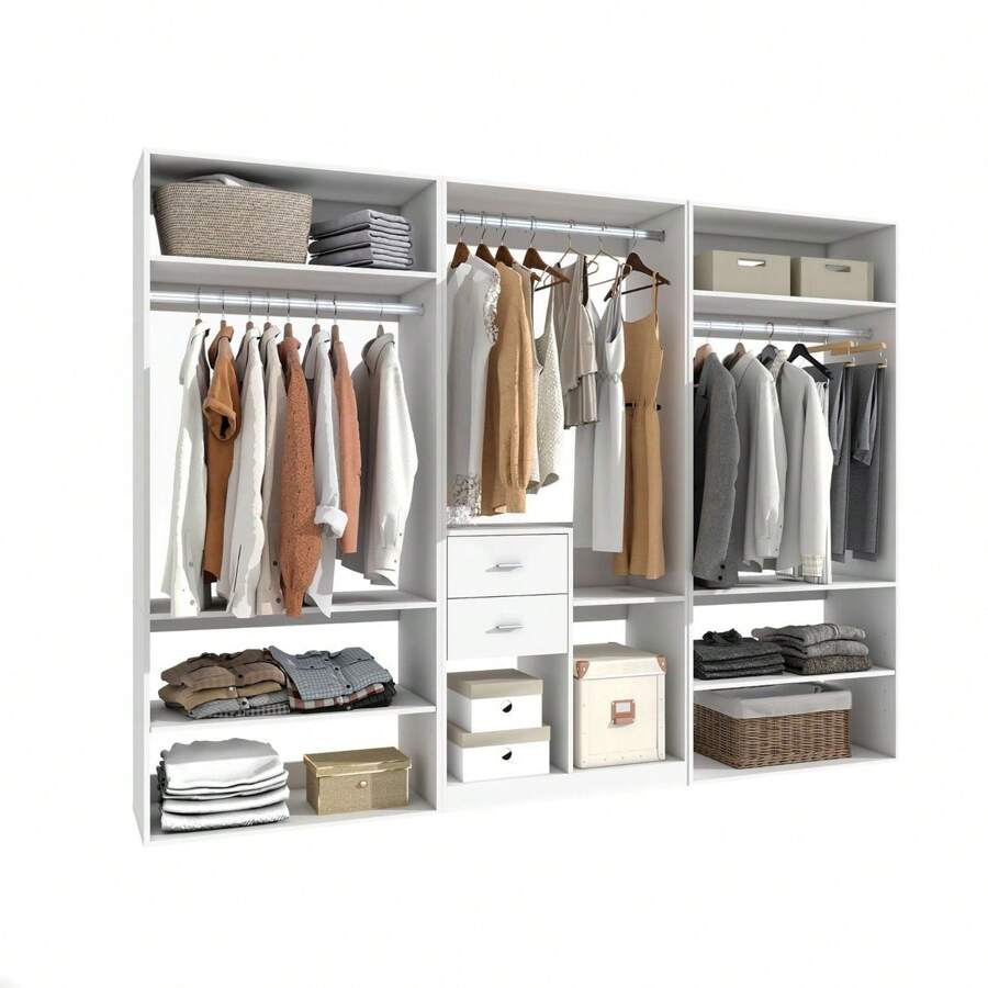 Livelylodge Closet System Closet Organizer System With 2 Drawers Modern ...