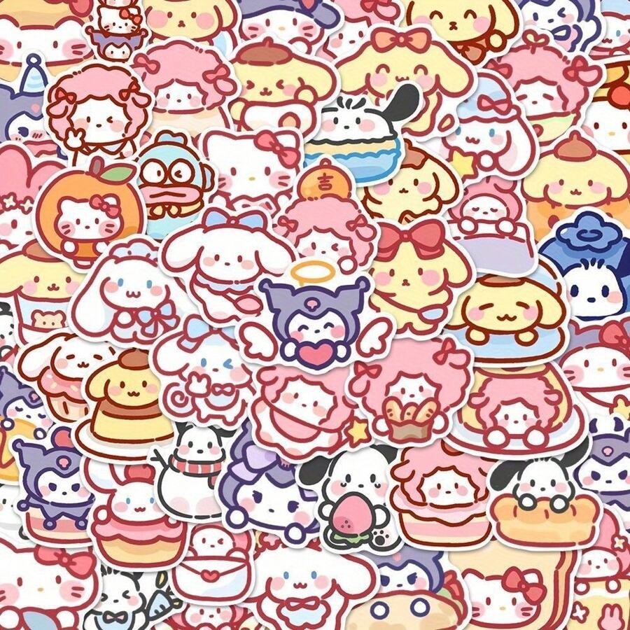 Sanrio 100pcs Sanrio Kuromi Cartoon Stickers For Laptop, Cute ...