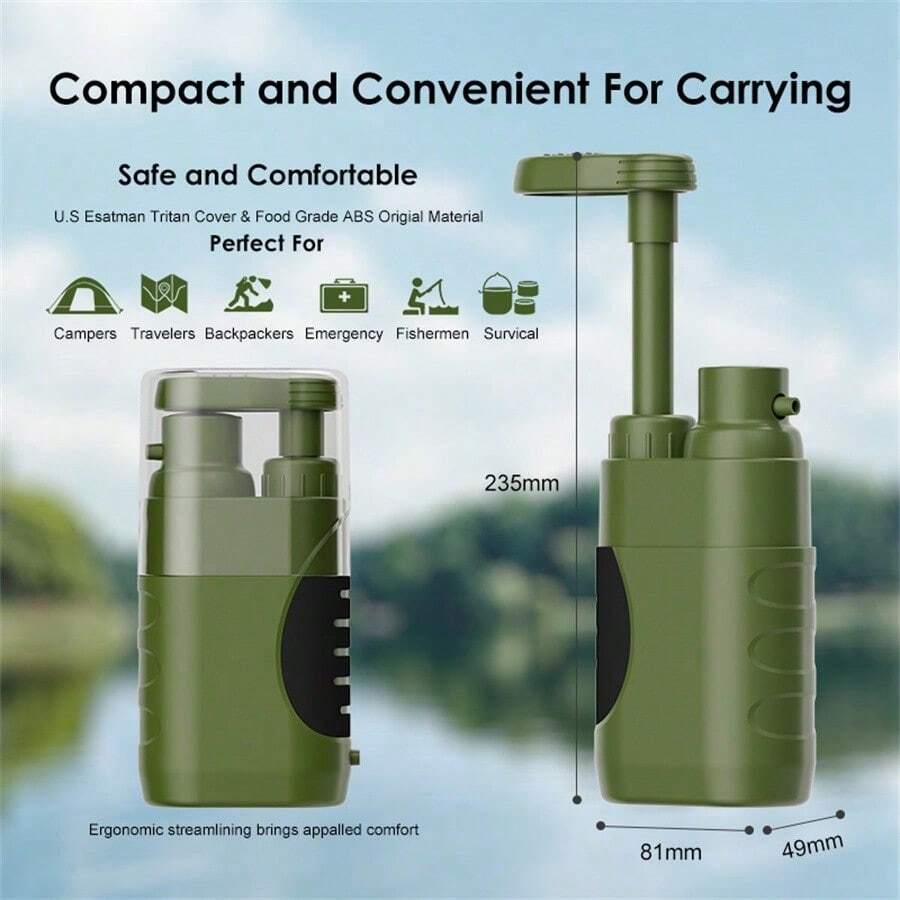 Outdoor Personal Single Soldier Water Purifier Camping Portable ...