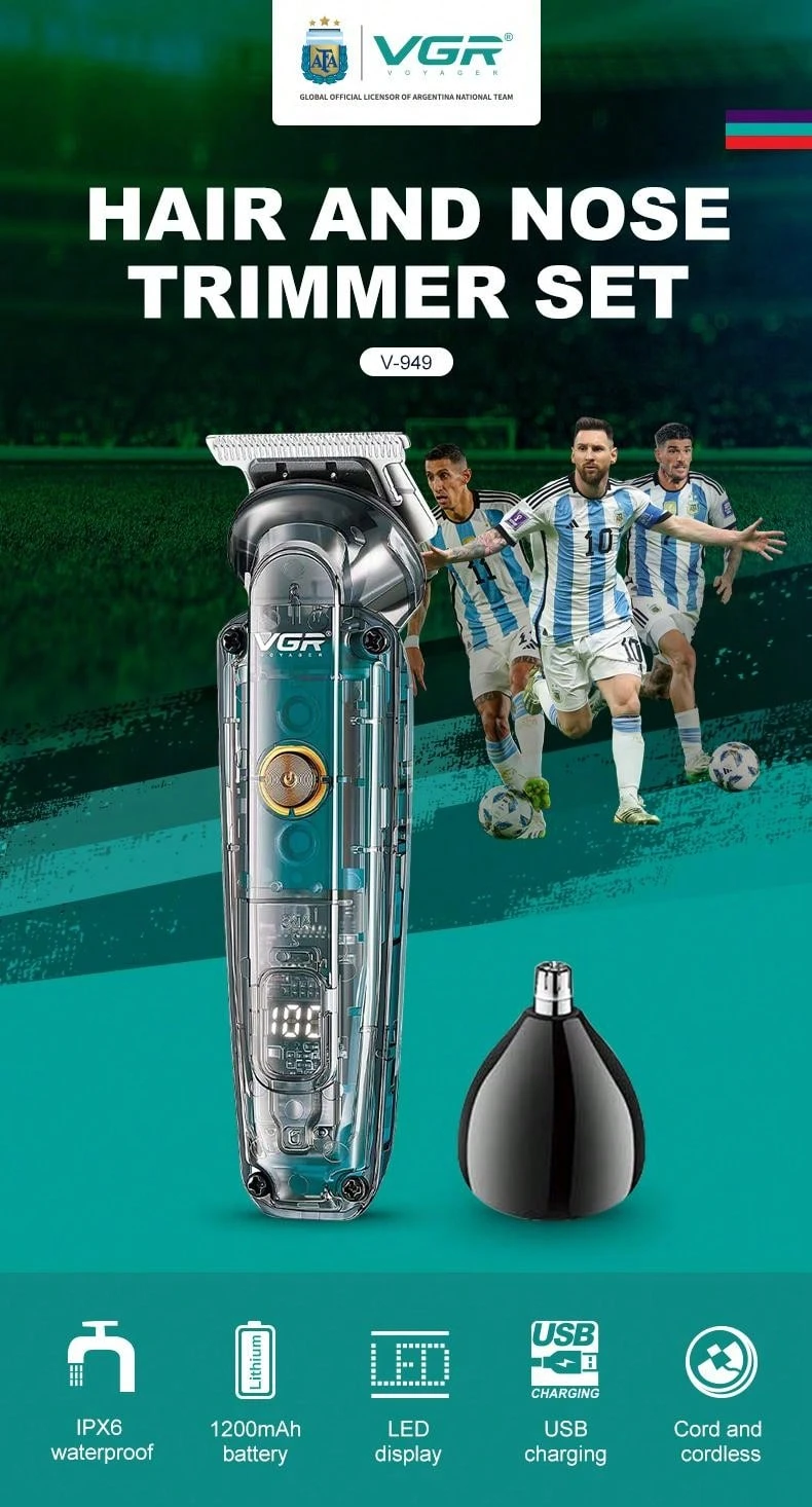 VGR VGR Hair Clipper Waterproof Portable Hair Trimmer Rechargeable ...