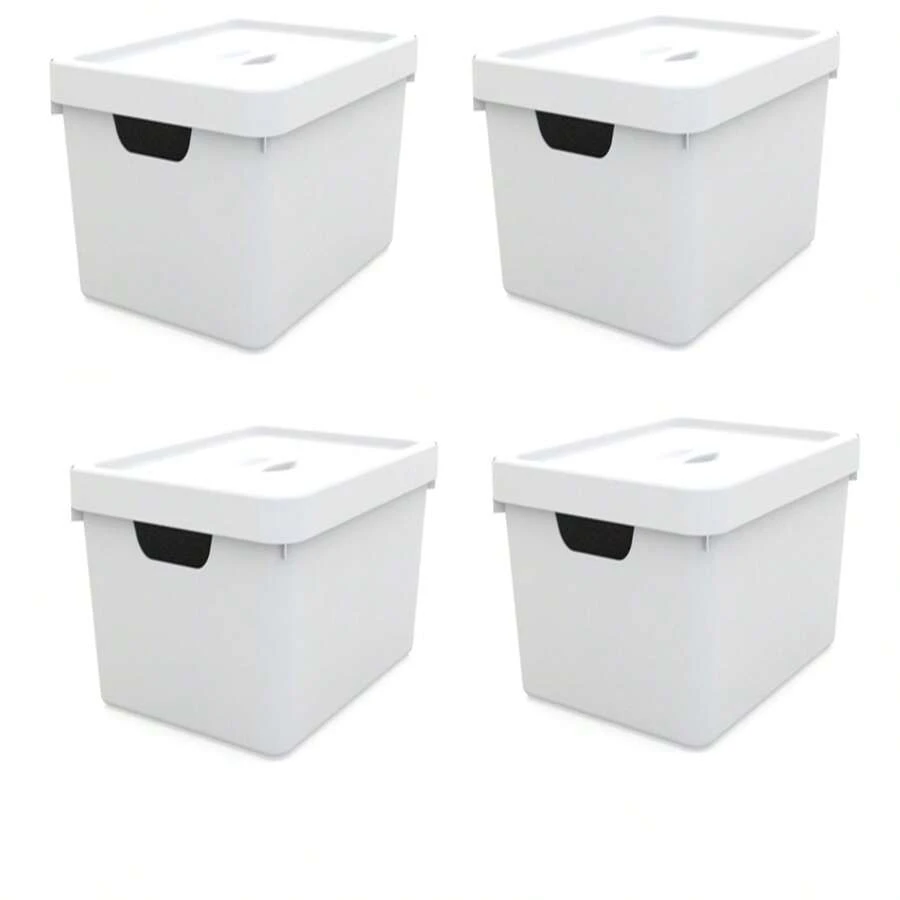 Kit 04 White Utility Organizer Boxes 3 Liters With Lid | SHEIN USA