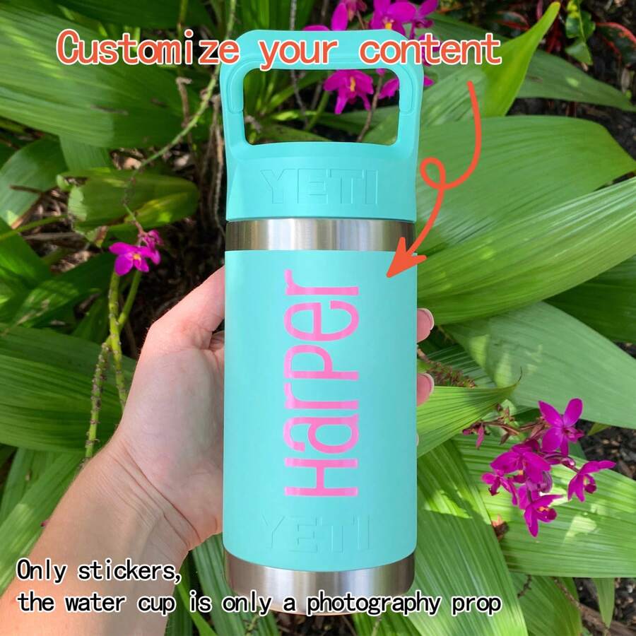 50 Personalized Name Stickers, UV Stickers, Water Cup Stickers ...