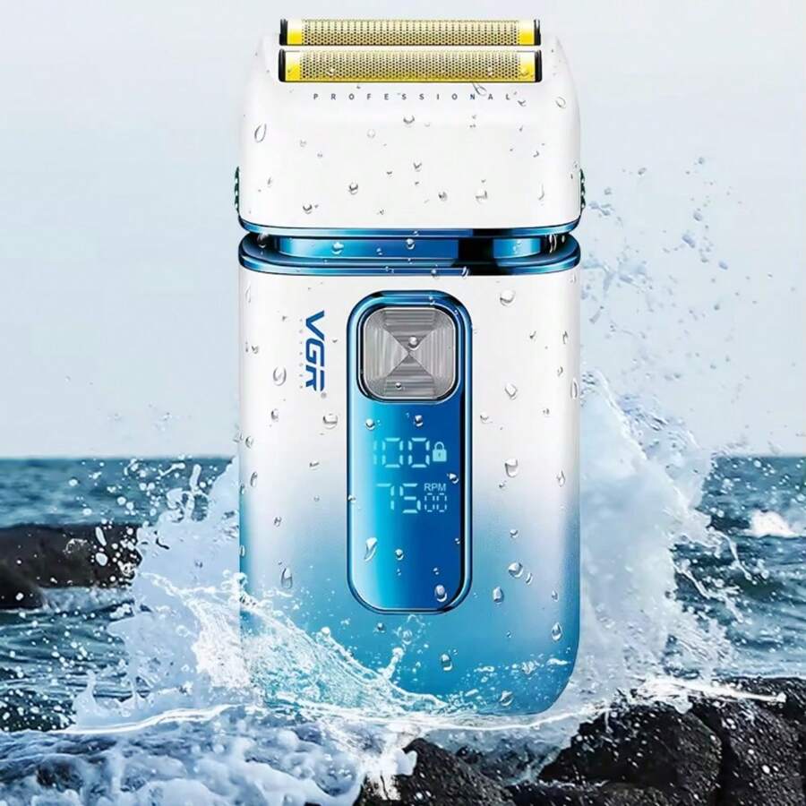 VGR VGR Shaver Electric Waterproof Hair Clipper Portable Reciprocating Trimmer Digital Display ...