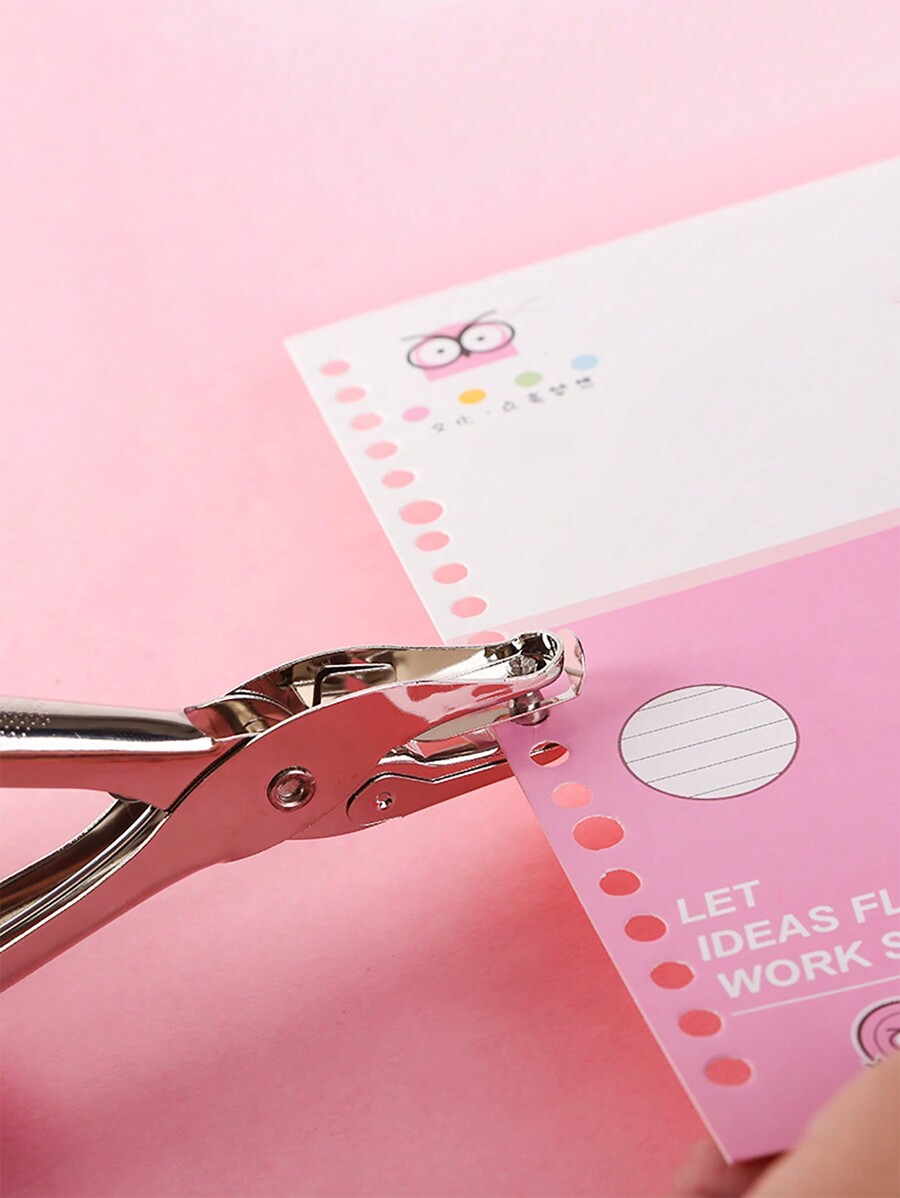 1pc A4 Paper Punch Hand-Held Office Supplies Metal Puncher, Single-Hole ...