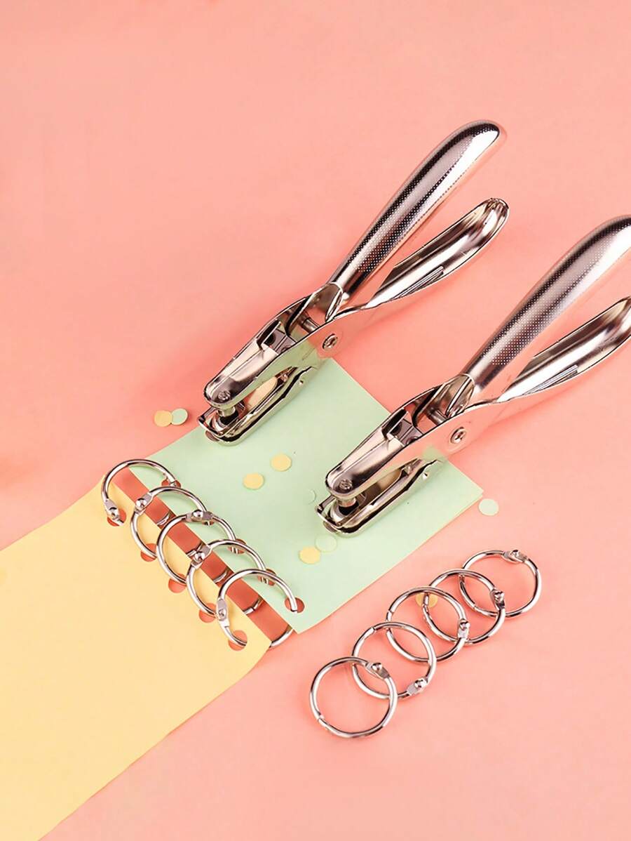 1pc A4 Paper Punch Hand-Held Office Supplies Metal Puncher, Single-Hole ...