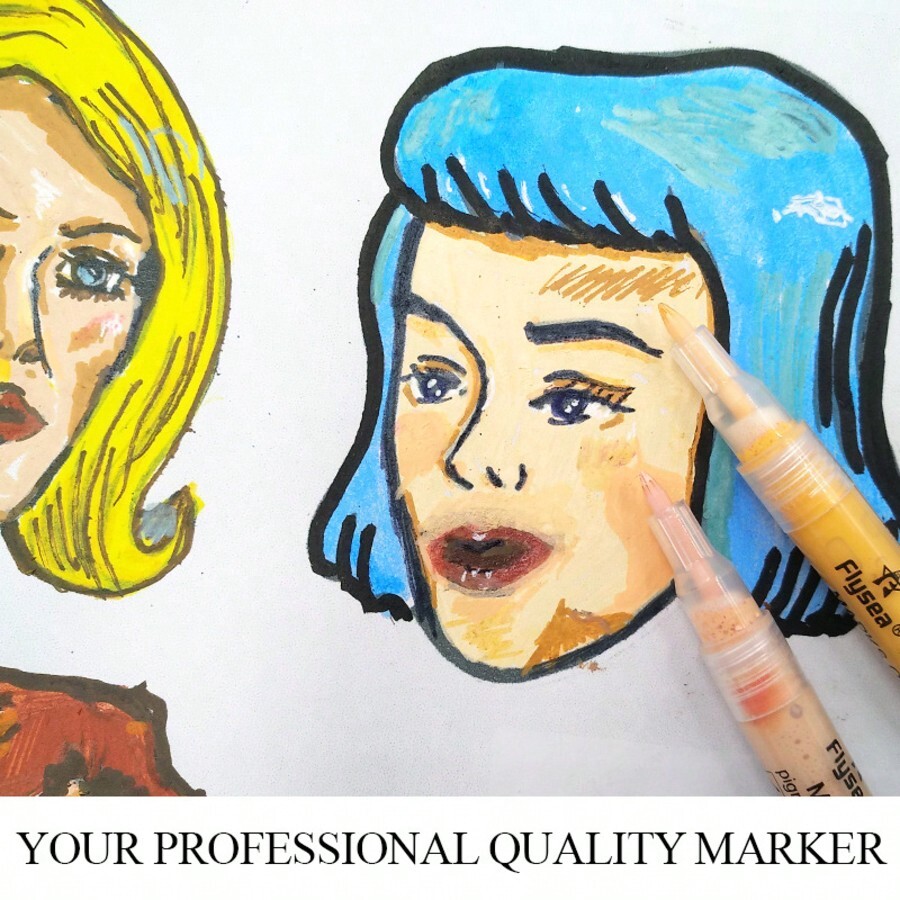 12 Pack Skin Tone Markers, 0.7mm Extra Fine Tip Acrylic Skin Colors ...