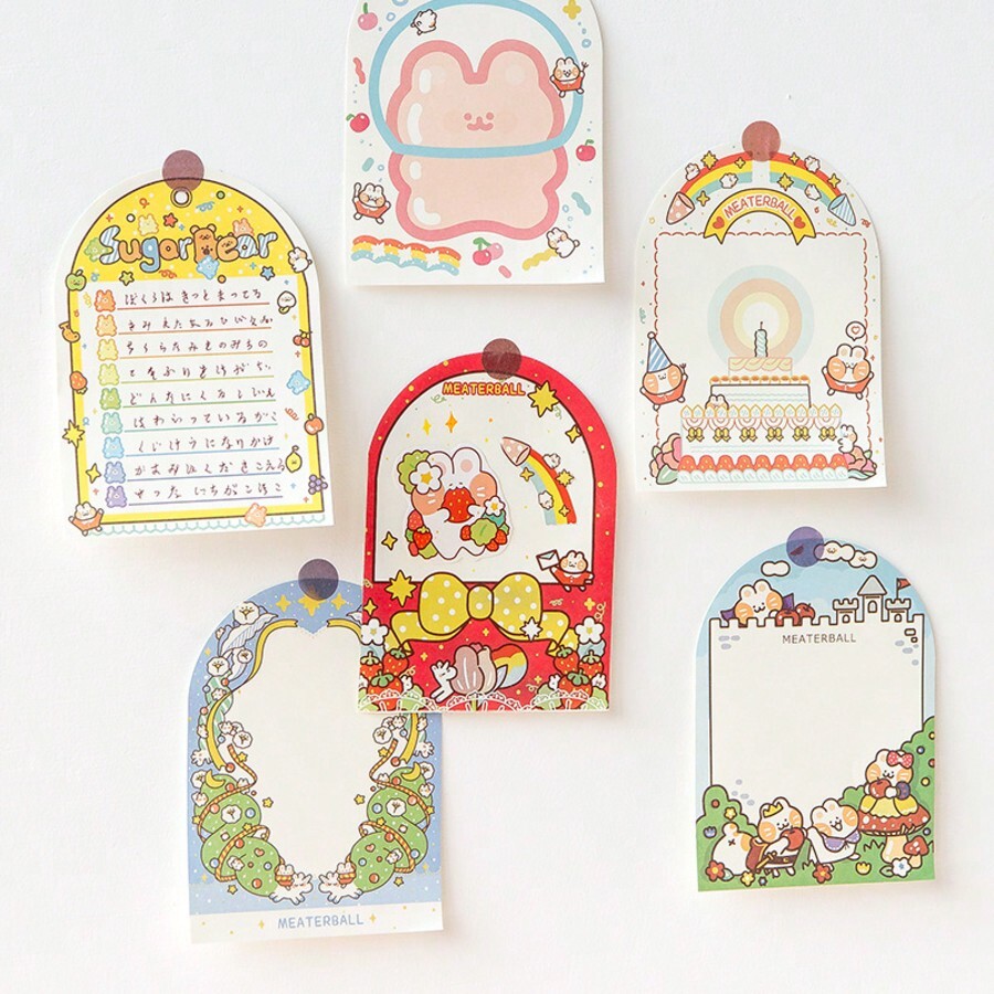 Random Creative Visual Window Shaped Sticky Notes Cute Memo Record 50 ...