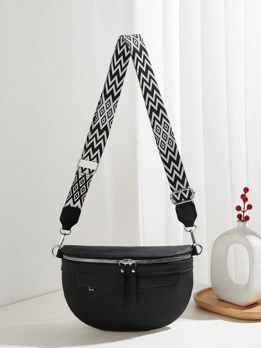 Fashionable, Versatile And Elegant Work Style Fanny Pack, Double Zipper ...