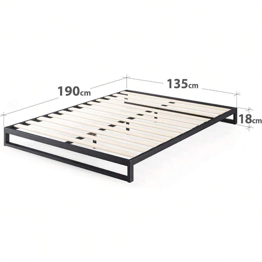 DeluxeDouble Bed Frame - Bed 135x190 Cm - 18 Cm Height - Metal Platform ...