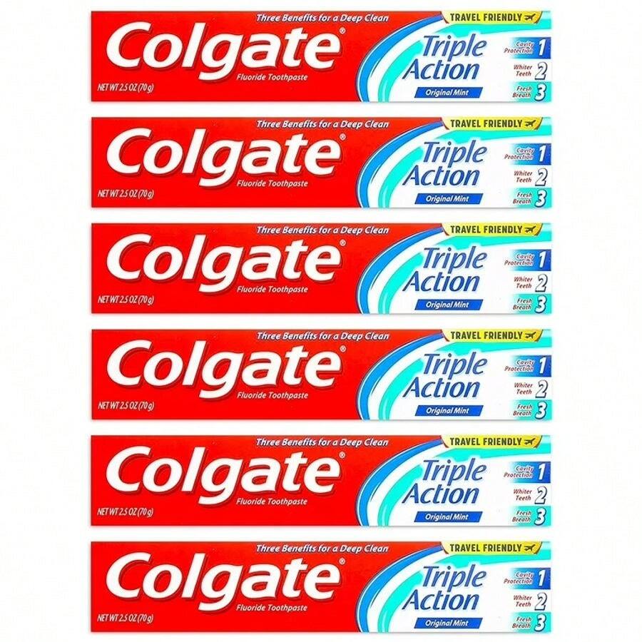 Colgate Anticavity, Original Mint, Triple Action Gel Toothpaste, Active ...