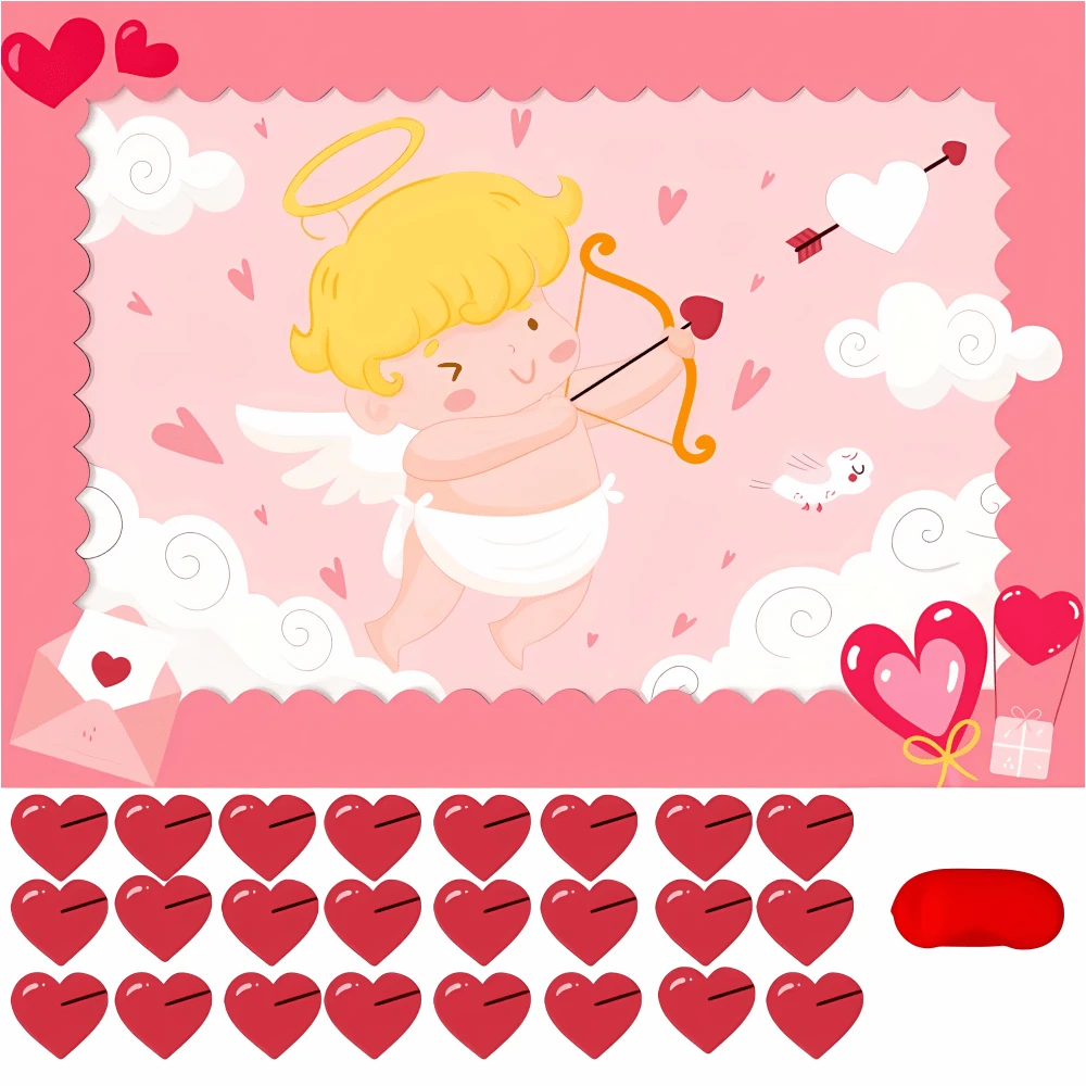Valentine's Day Pin The Heart Game, Funny Blindfold Games For Adults ...