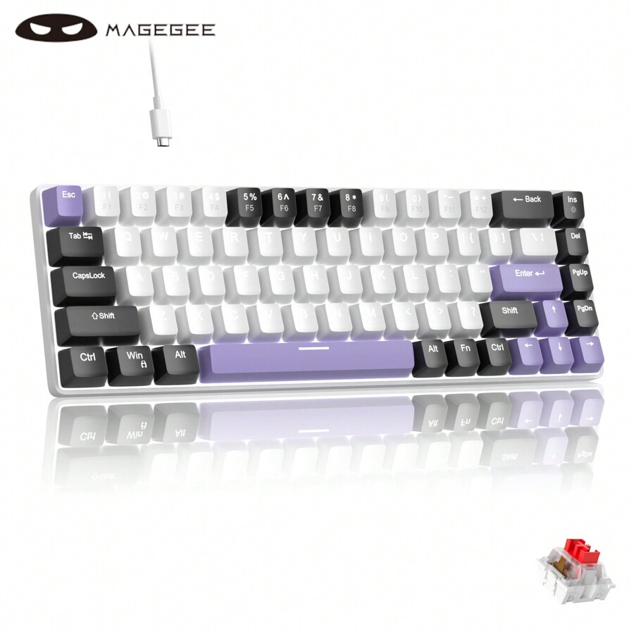 MageGee Portable 60% Mechanical Gaming Keyboard, -Box LED Backlit ...