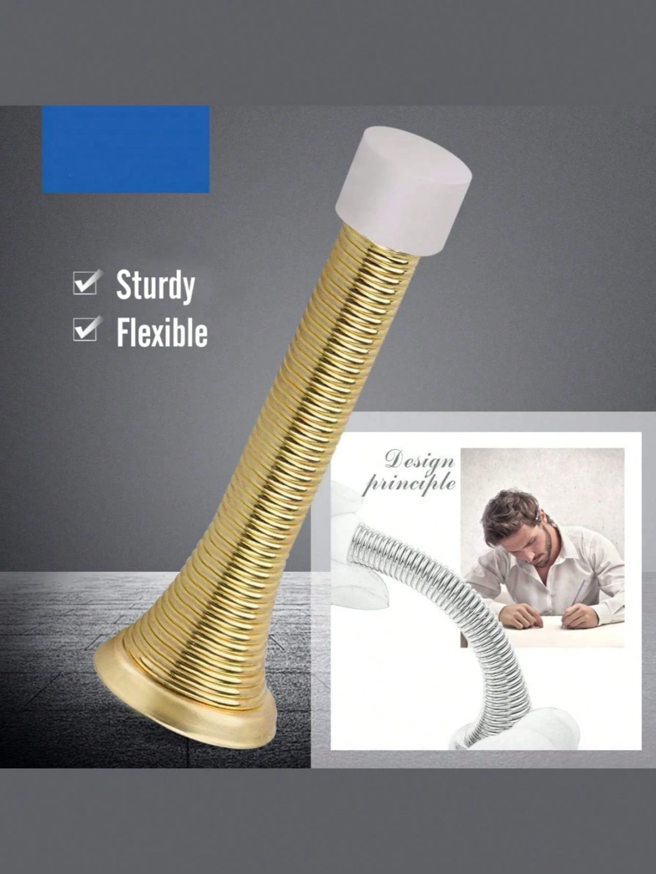 Black Spring Door Stopper, Flexible And Strong Door Stopper, With Low ...