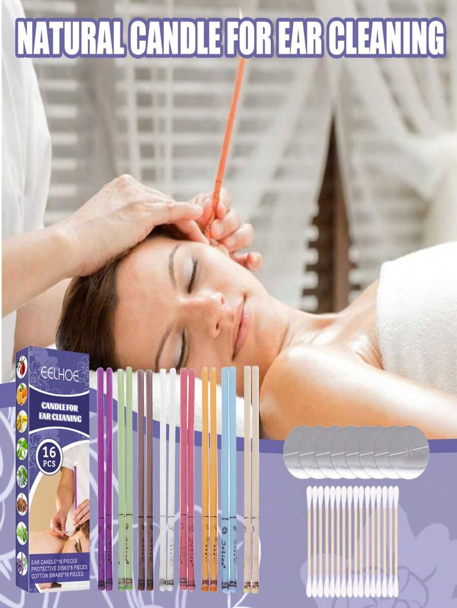 16pcs Ear Wax Removal Scented Ear Candles Kit, Assorted Fragrance Blend ...