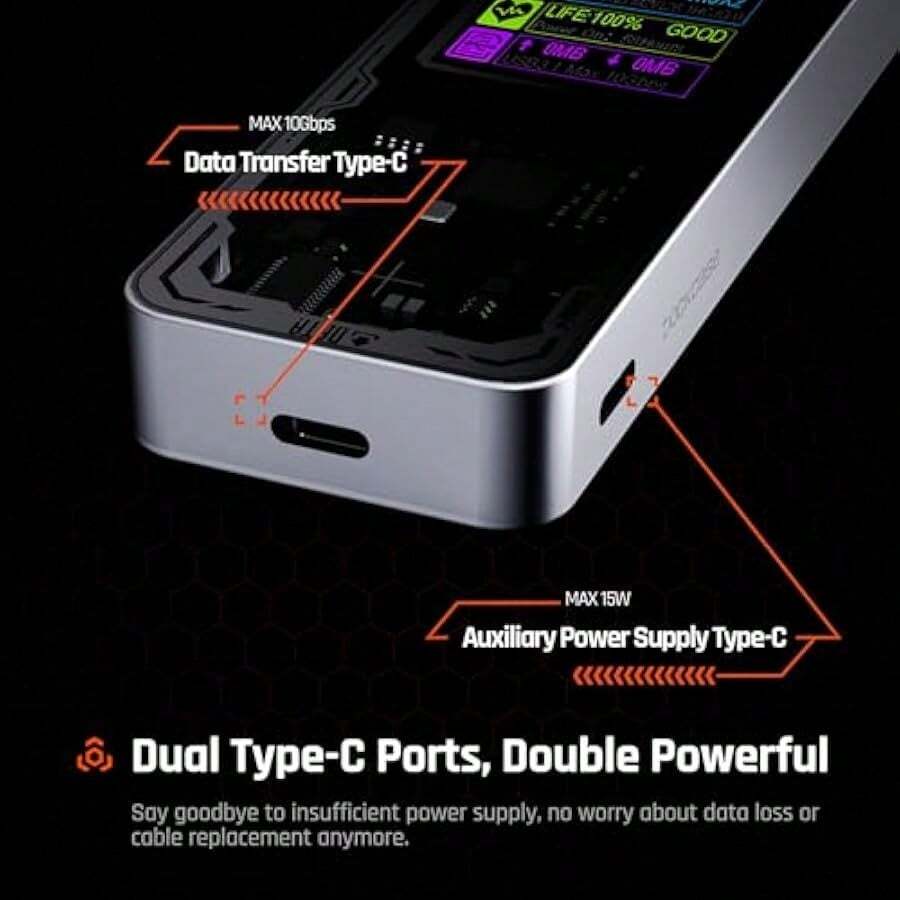 Explorer Edition DOCKCASE Smart SSD Enclosure 10s Power Loss Protection ...