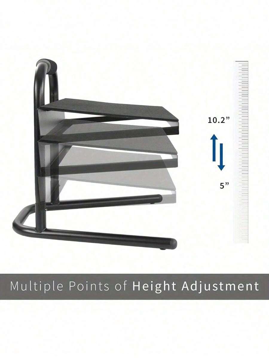 Black Ergonomic Height Adjustable Standing Foot Rest Relief Platform ...