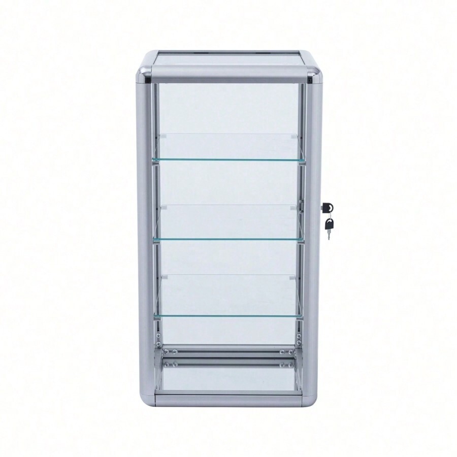 Goodsilo Tempered Glass Display Showcase With Locking Sliding Door And ...