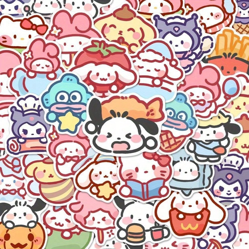 Sanrio 100pcs Sanrio Kuromi Cartoon Stickers For Laptop, Cute ...