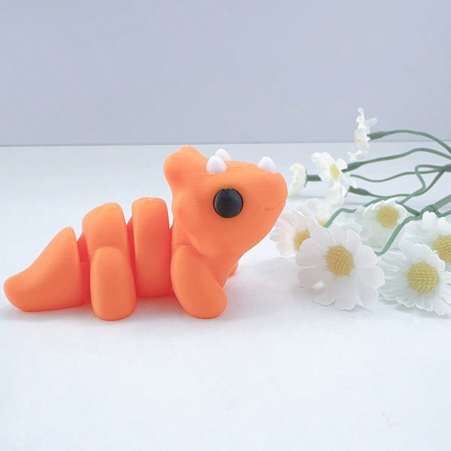 1pc Posable 3D Printed Cute & Adorable Triceratops Dinosaur Model ...