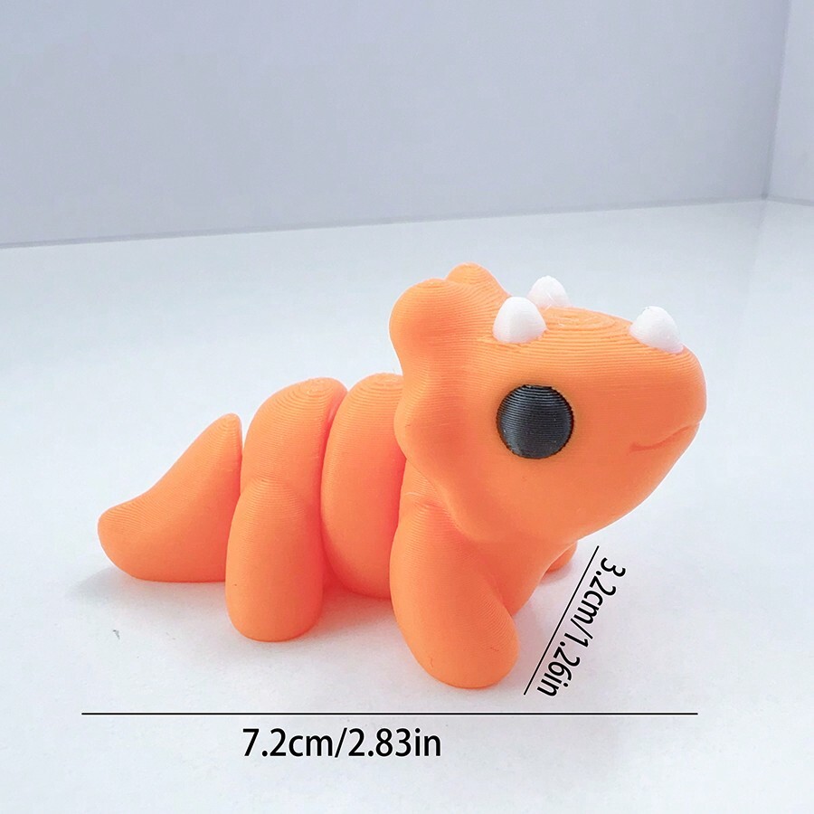 1pc Posable 3D Printed Cute & Adorable Triceratops Dinosaur Model ...