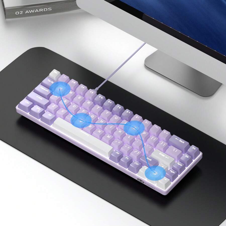 MageGee Portable 60% Mechanical Gaming Keyboard, -Box LED Backlit ...