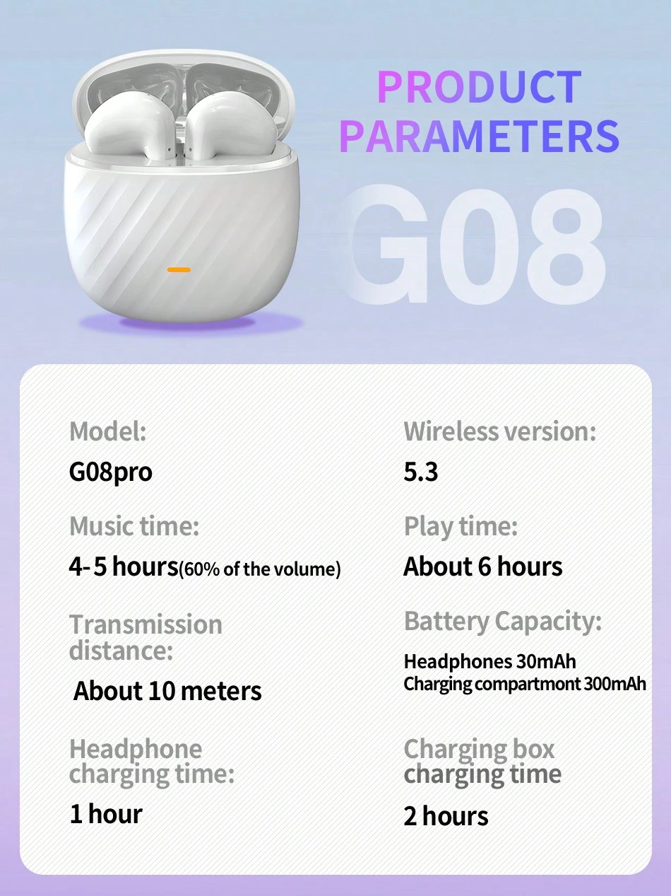 Wireless Earbuds Half-In Ear Light-Weight Headphones Built-In ...