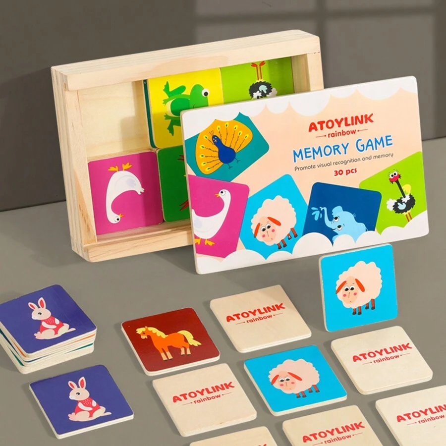 ألعاب أحاجي الذاكرة للحيوانات على شكل مزرعة، تدريب الذاكرة والتفكير المنطقي، هدايا وعيد الميلاد ...