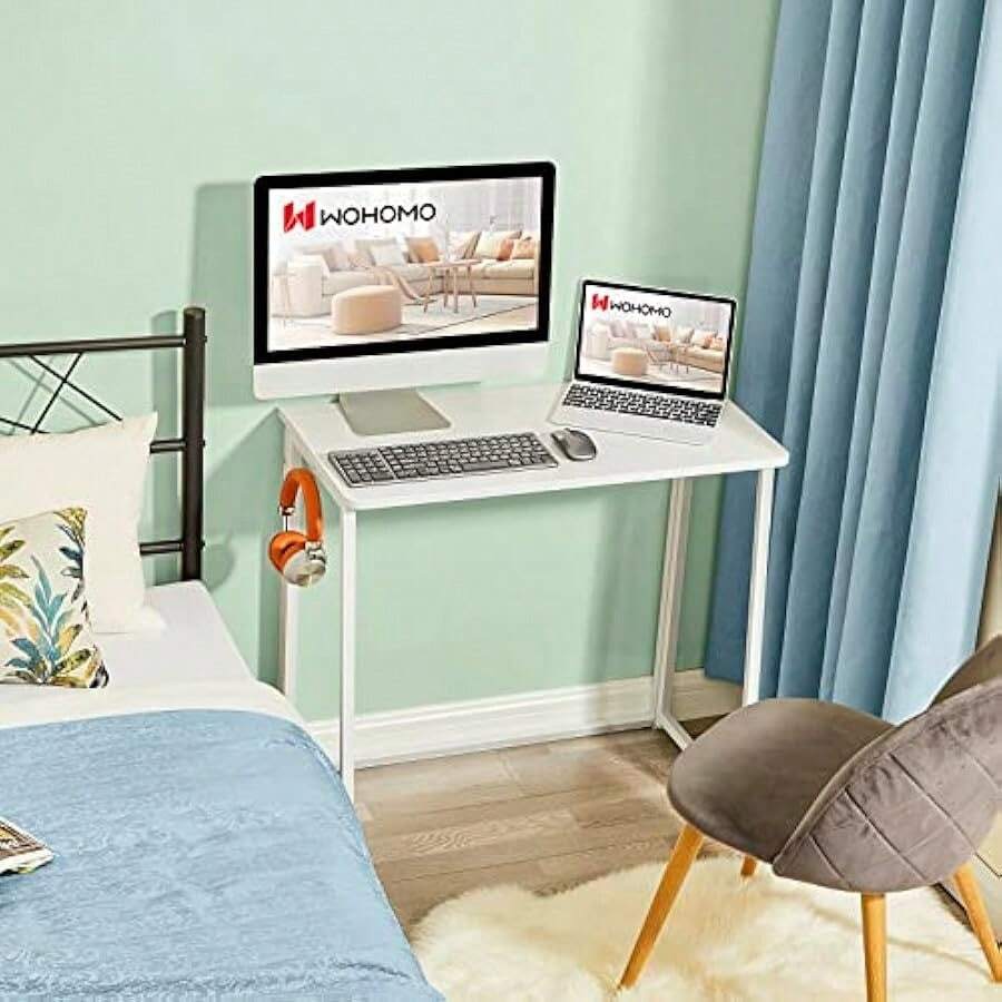 Folding Desk 80cm Small Desk For Small Spaces Easy Assemble Foldable ...