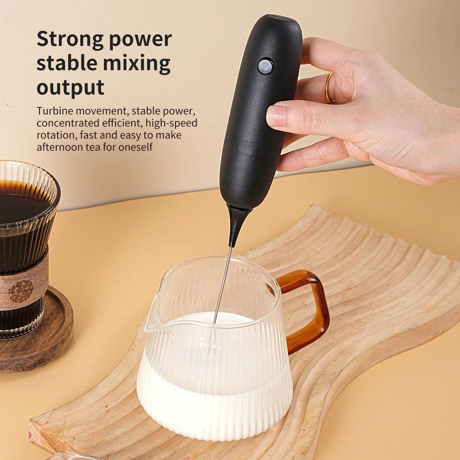 Wireless Milk Beater, Coffee Beater, Electric Blender, Whisk, Handle ...