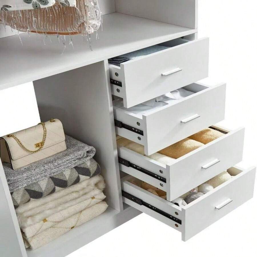 Livelylodge Closet Storage Cabinet Walk-In Closet System With 8 Drawers ...