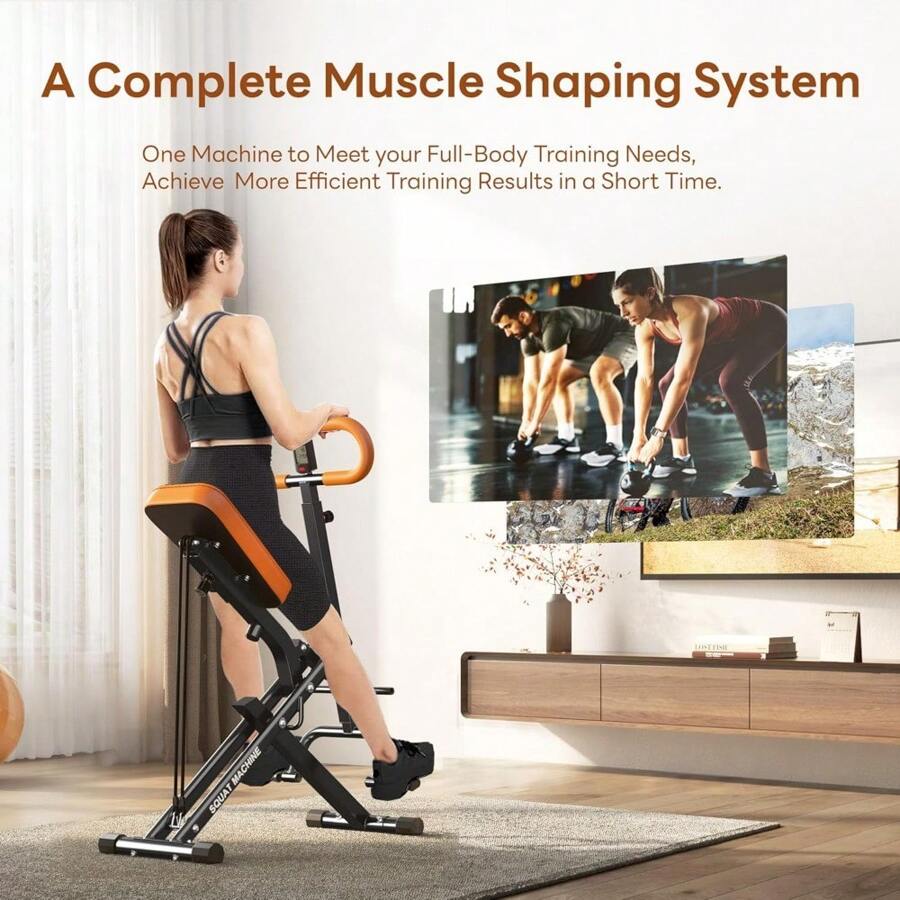 Squat Machine For Home Gym, Squat Rowing Machine With Adjustable ...