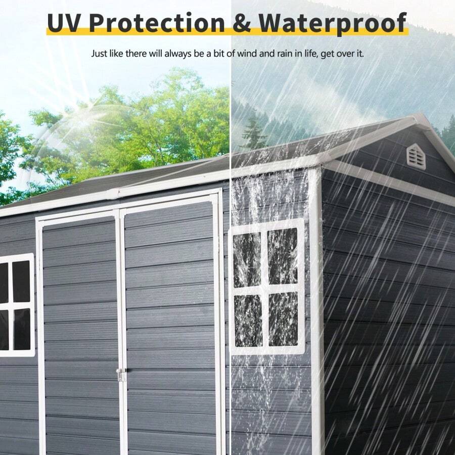 Outdoor Storage Cabinet Weatherproof Wood Storage Shed With Waterproof ...