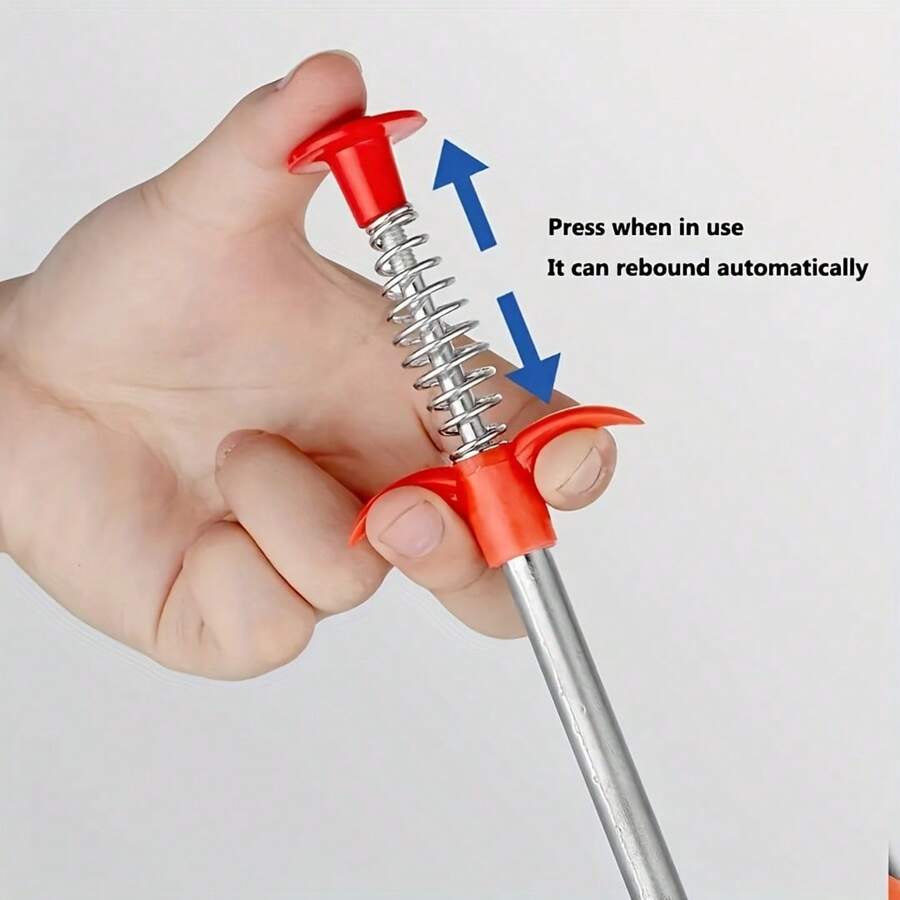 Pipe Clog Remover Tool, Flexible Drain Auger, 4-Claw Flexible Metal ...