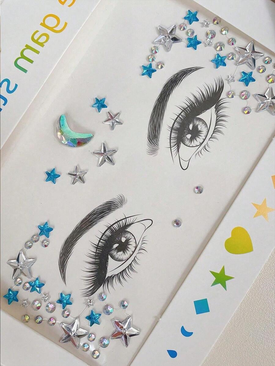 1 Piece Of Multi-Color Star Moon Round Rhinestone And Epoxy Resin Role ...