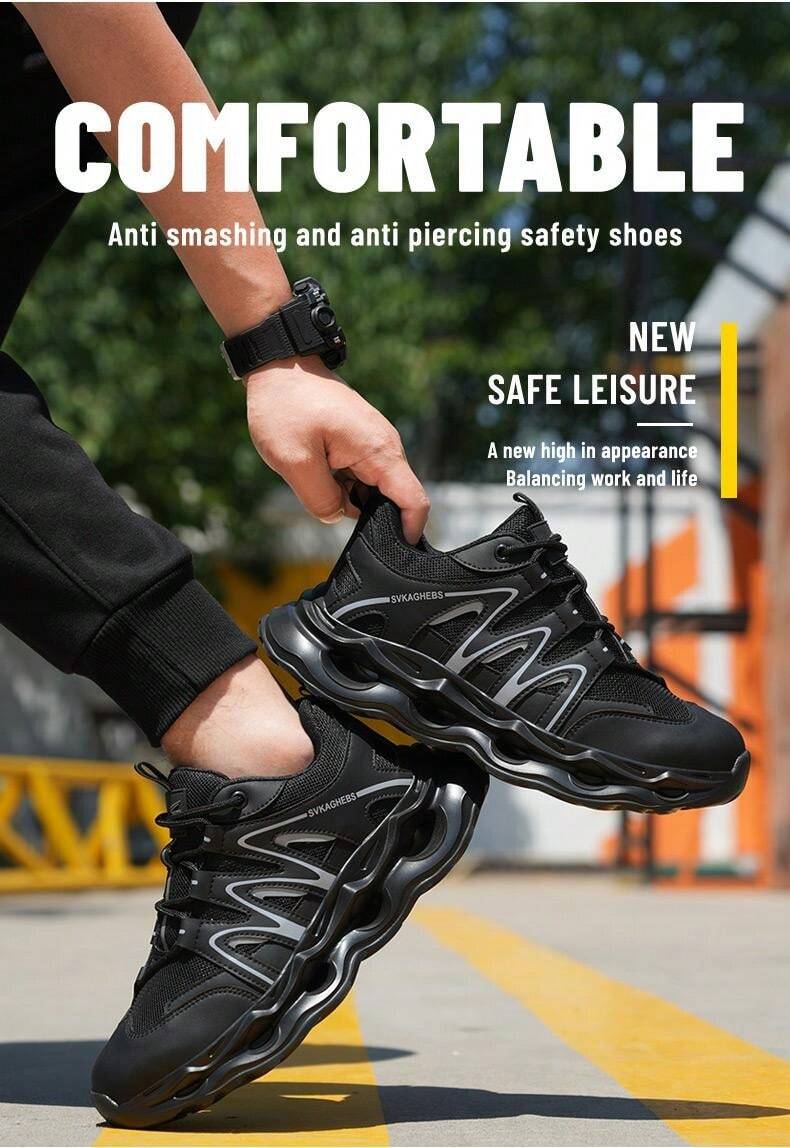 Men/Women Safety Composite Toe Sneakers Lightweight Comfortable Black ...
