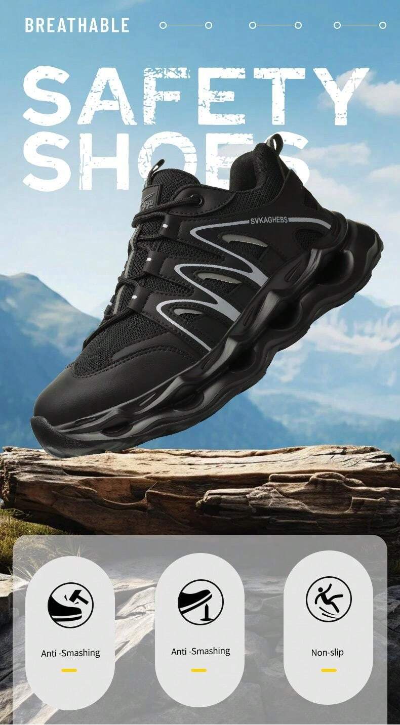 Men/Women Safety Composite Toe Sneakers Lightweight Comfortable Black ...