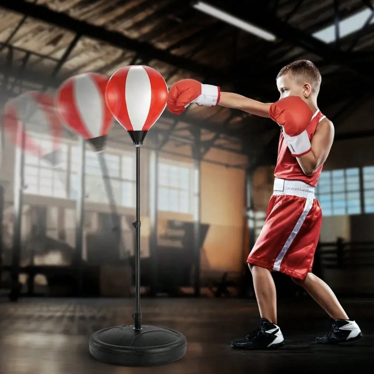 BABYHOME TEMI Kids Boxing Punching Bag Set With Gloves | Adjustable ...
