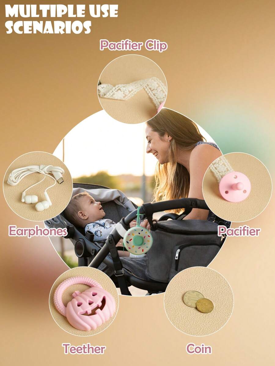 1pc Personalized Customization Name Baby Silicone Pacifier Holder Donut ...