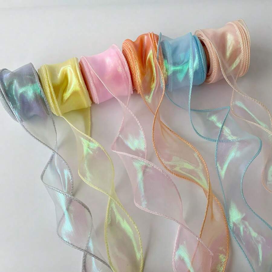 Iridescent Mermaid Tails Chiffon Ribbons, DIY Flower Wrapping Bow ...