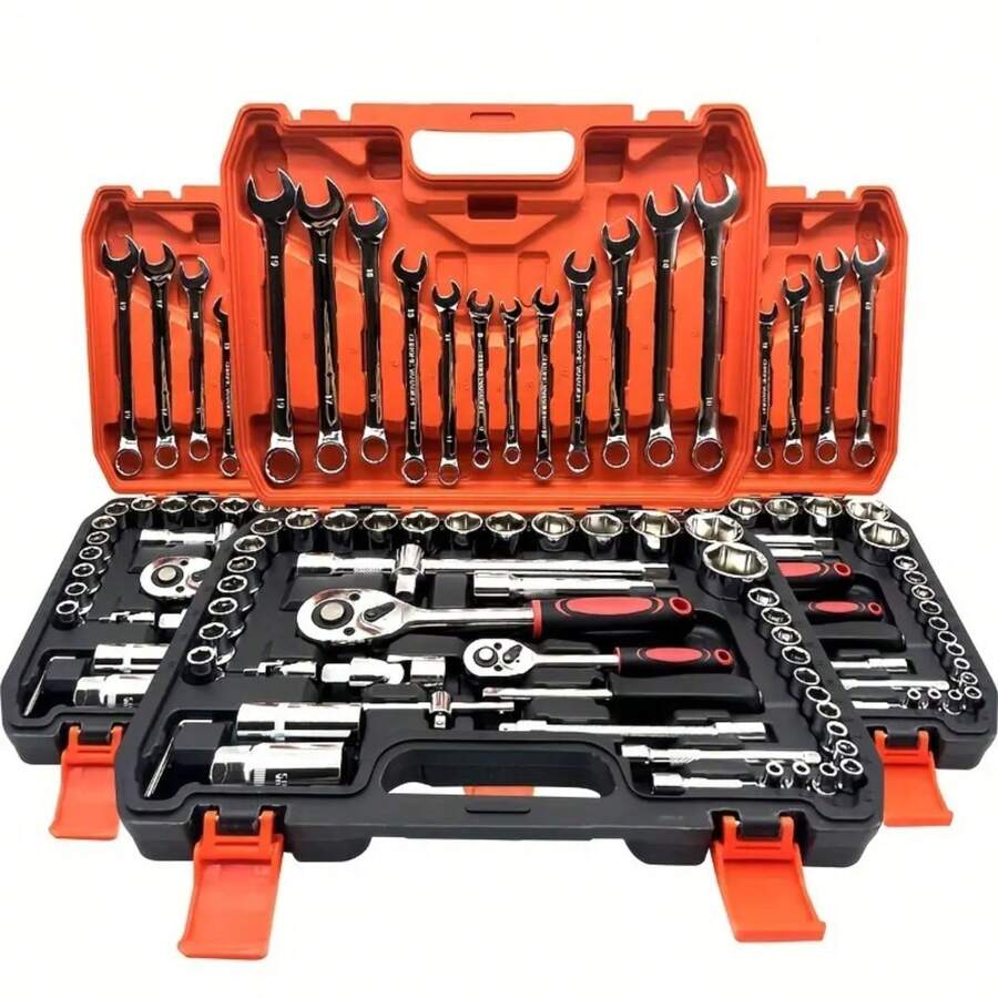 46pcs Ultimate Automotive Mechanics Tool Kit - High-Quality Ratchet ...