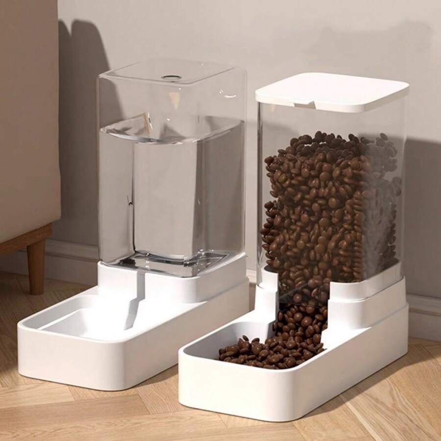 Automatic Dog Feeder & Water Dispenser, Plastic Gravity Dog Food ...