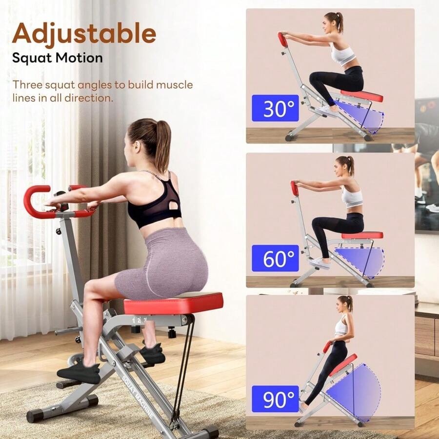 Squat Machine For Home Gym, Squat Rowing Machine With Adjustable ...