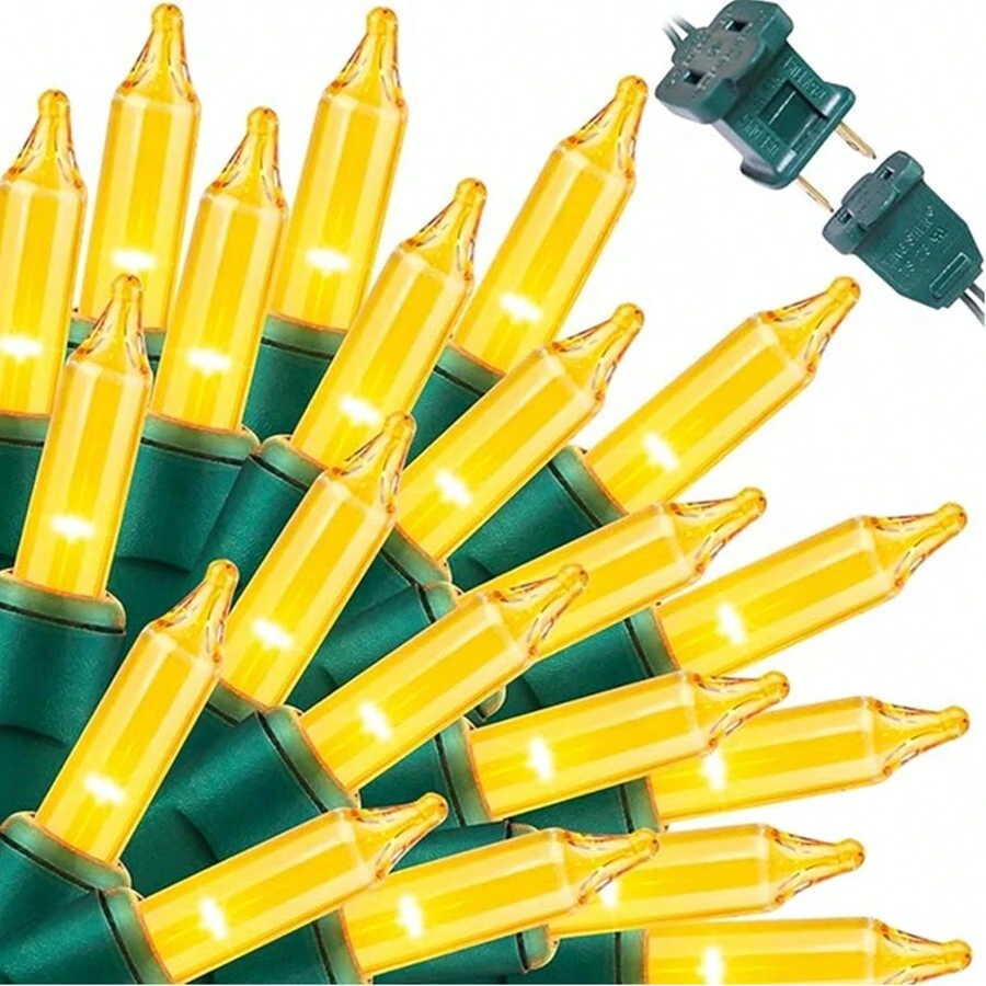 LAMPHOME Ultra-Bright Connectable Yellow Light Bulb Mini String Light ...