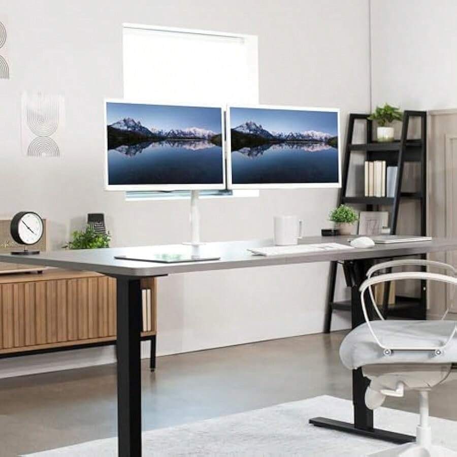 Dual Monitor Arm Mount For 17 To 32 Inch Screens Pneumatic Height ...