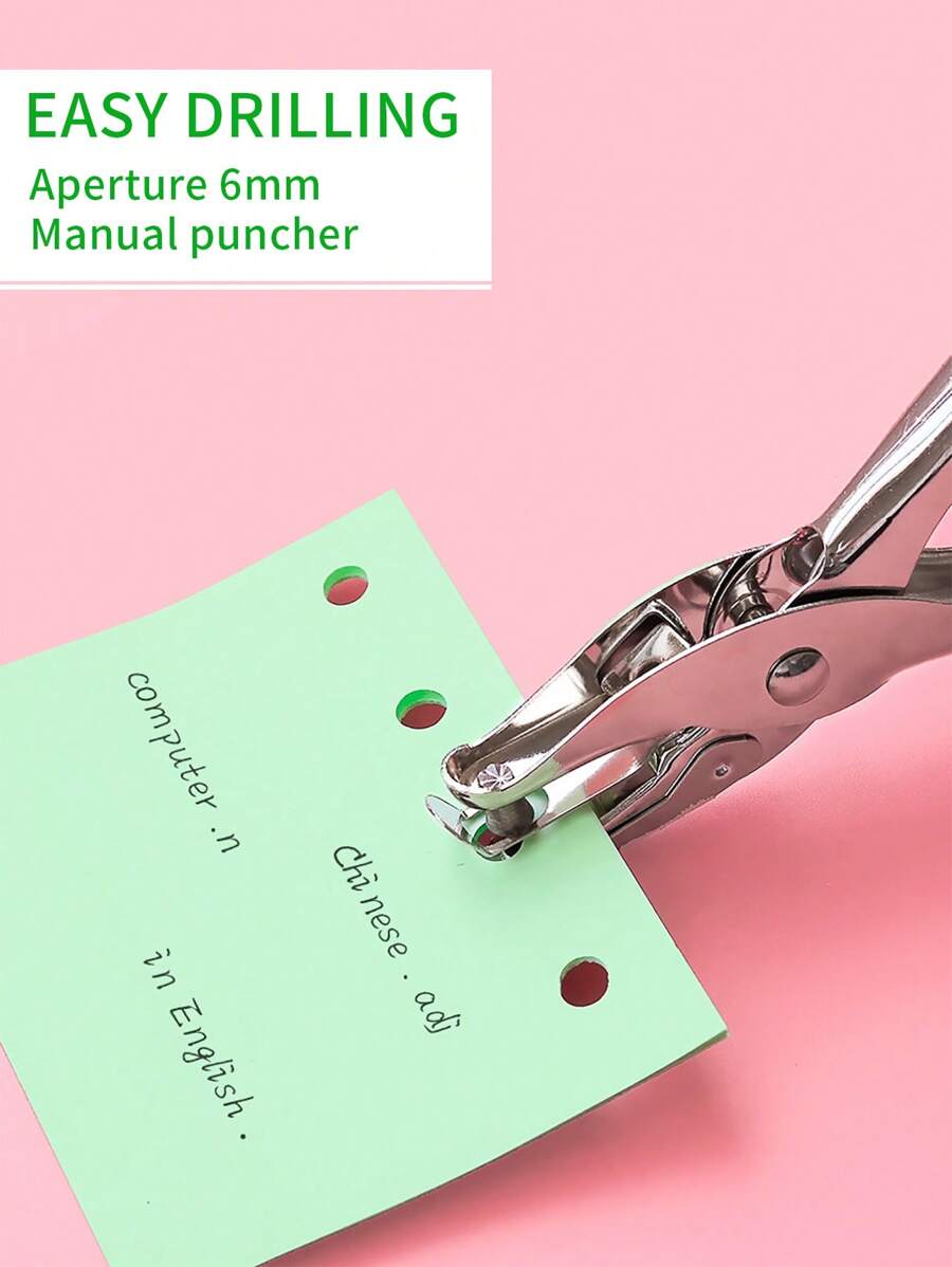 1pc A4 Paper Punch Hand-Held Office Supplies Metal Puncher, Single-Hole ...